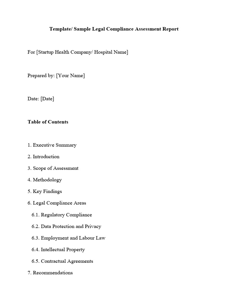 Sample For Legal Compliance Report | PDF