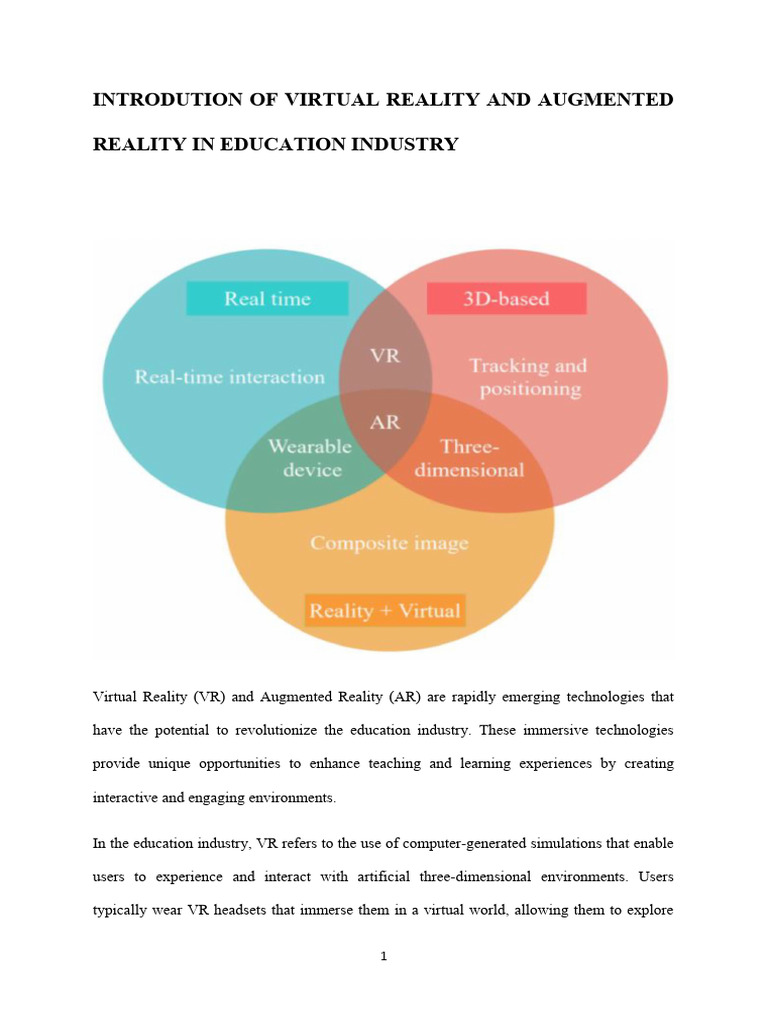Introdution of Virtual Reality and Augmented Reality in Education ...