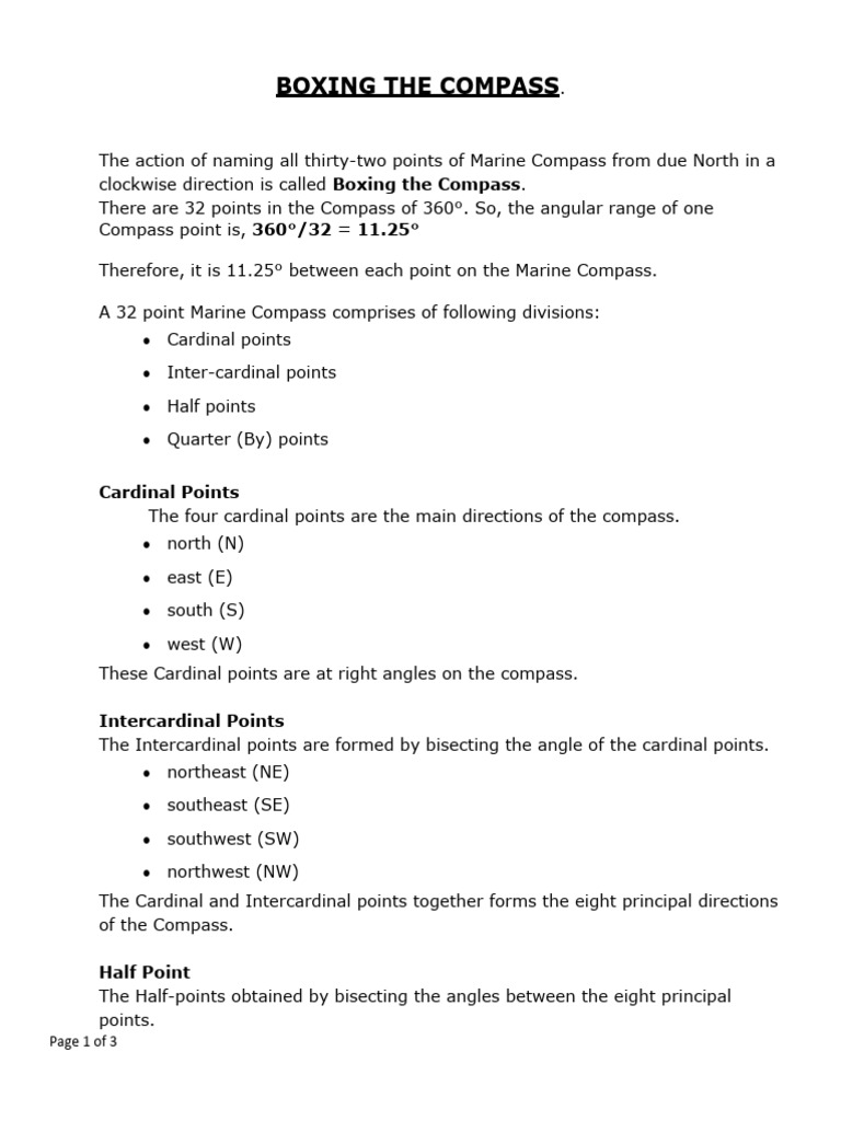 1 Boxing The Compass | PDF