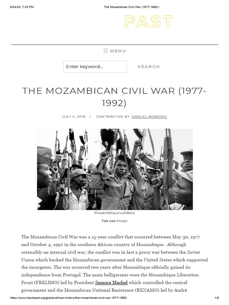 The Mozambican Civil War (1977-1992) | PDF | Mozambique | Africa