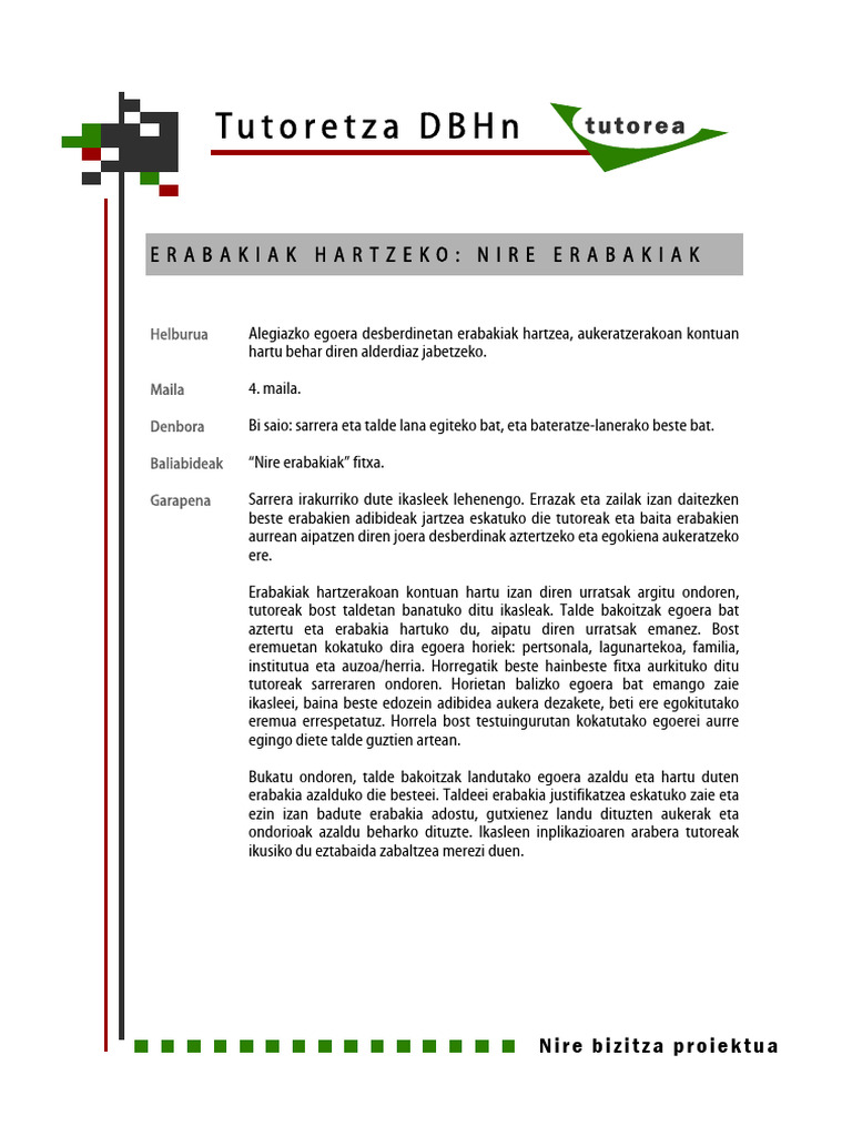 Nire Erabakiak | PDF