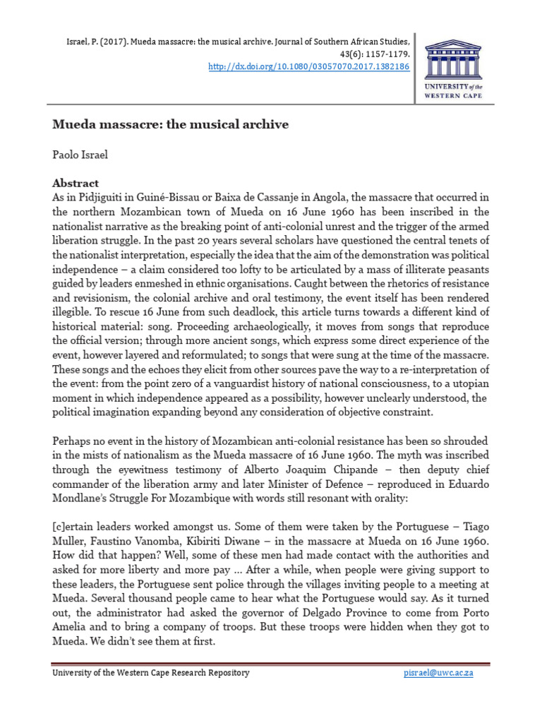 Mueda Revolt | PDF | Mozambique