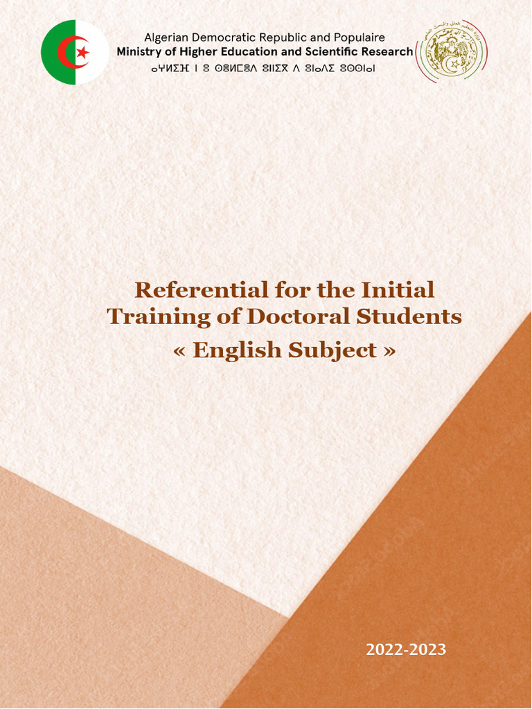 Referentiel de La Matiere Anglais V Ang | PDF