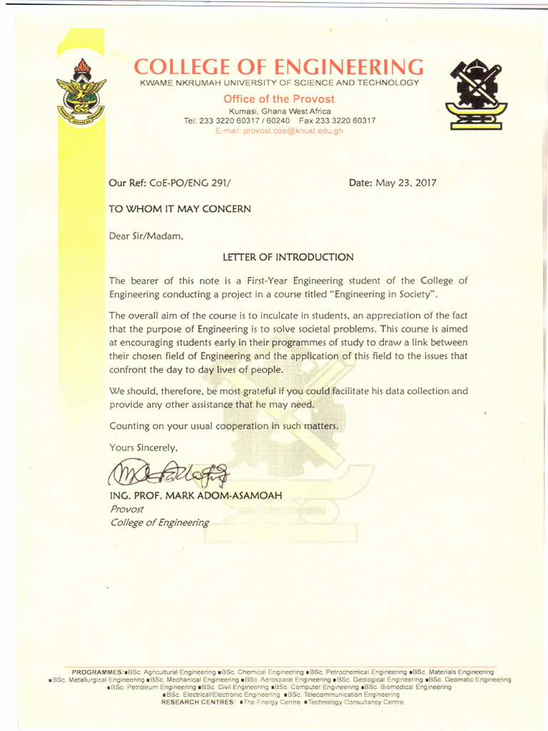 Intro Letter Ceng291 | PDF
