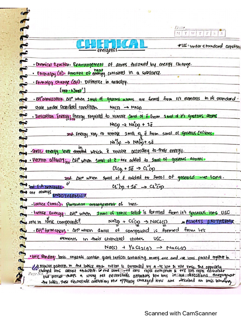 Chemical Energetics Notes | PDF
