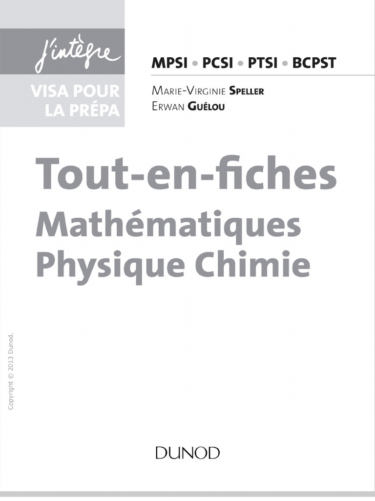 Tout en Fiches Maths Physique Chimie Visa Pour La Prepa | PDF