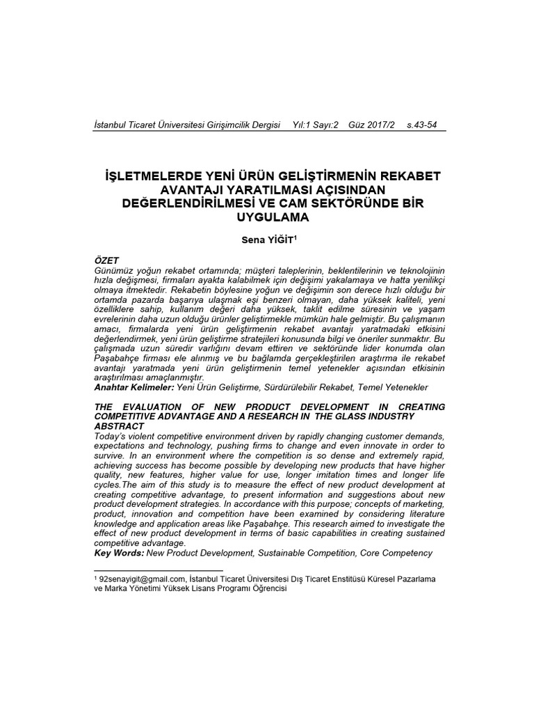 Yeni Ürün Geliştirme | PDF