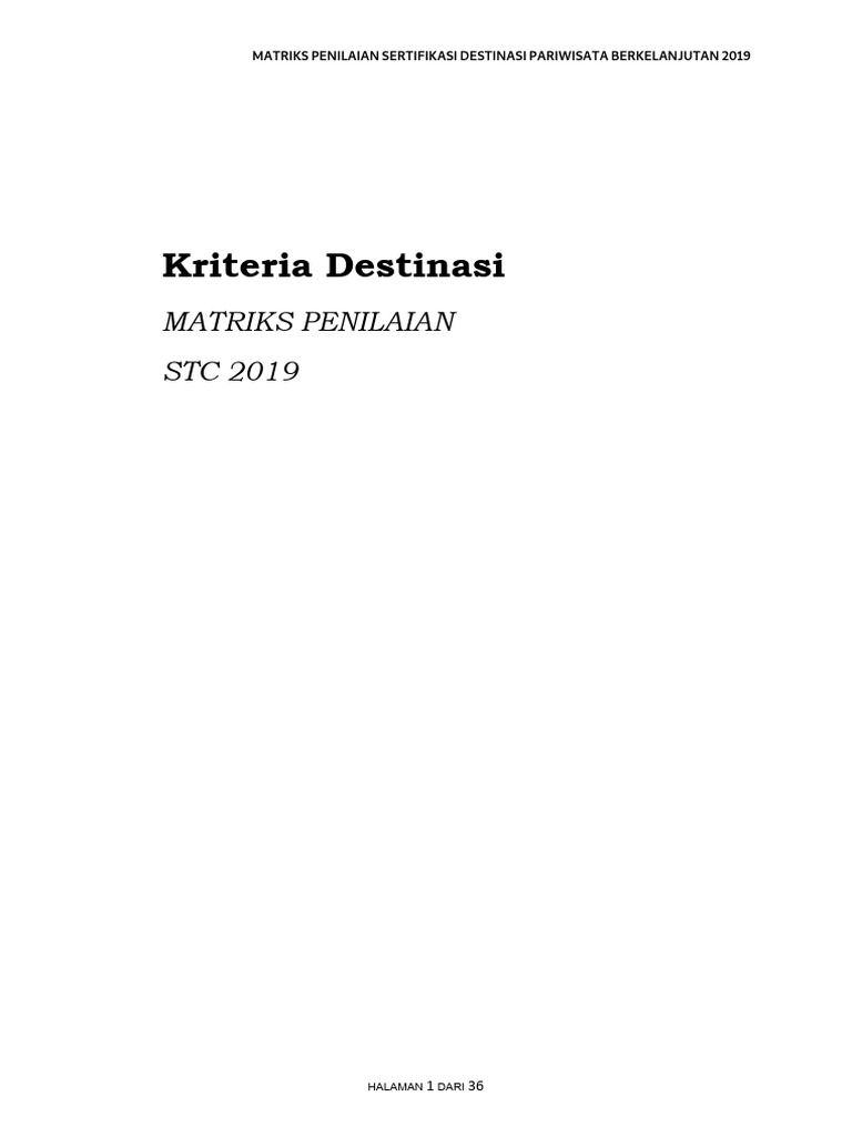 MATRIKS PENILAIAN STC 2019 FINAL REVISION 104 INDICATORS - UPLOAD BUKTI DOKUMEN (RevET) | PDF
