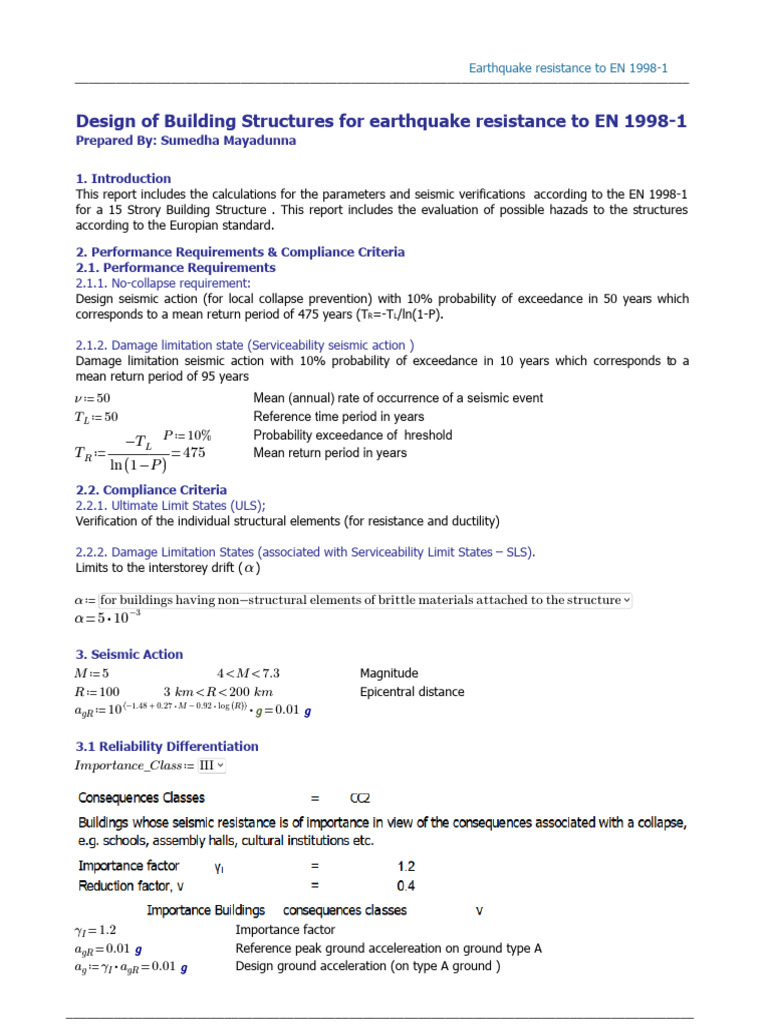 Design of Building Structures For Earthquake Resistance To EN 1998-1 | PDF