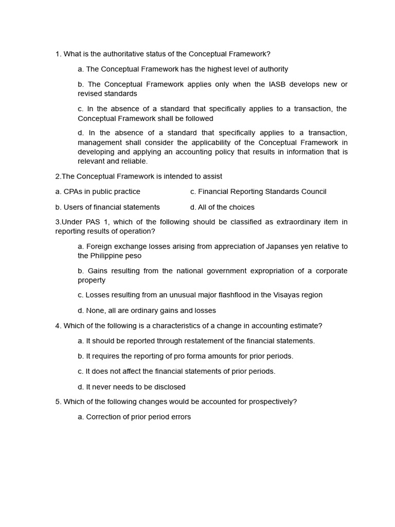 Cfas Questions and Key Conceptual Framework - Compress | PDF ...