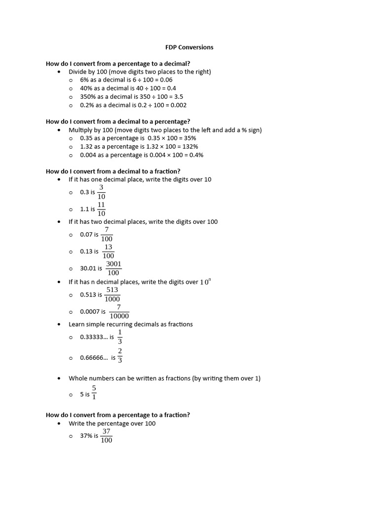 Conversion FDP (Lower Secondary) | PDF