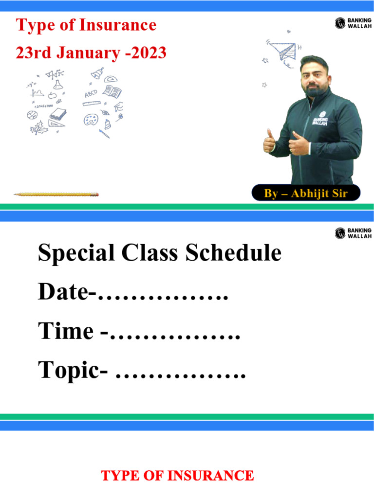 Type of Insurance by Abhijeet Sir | PDF
