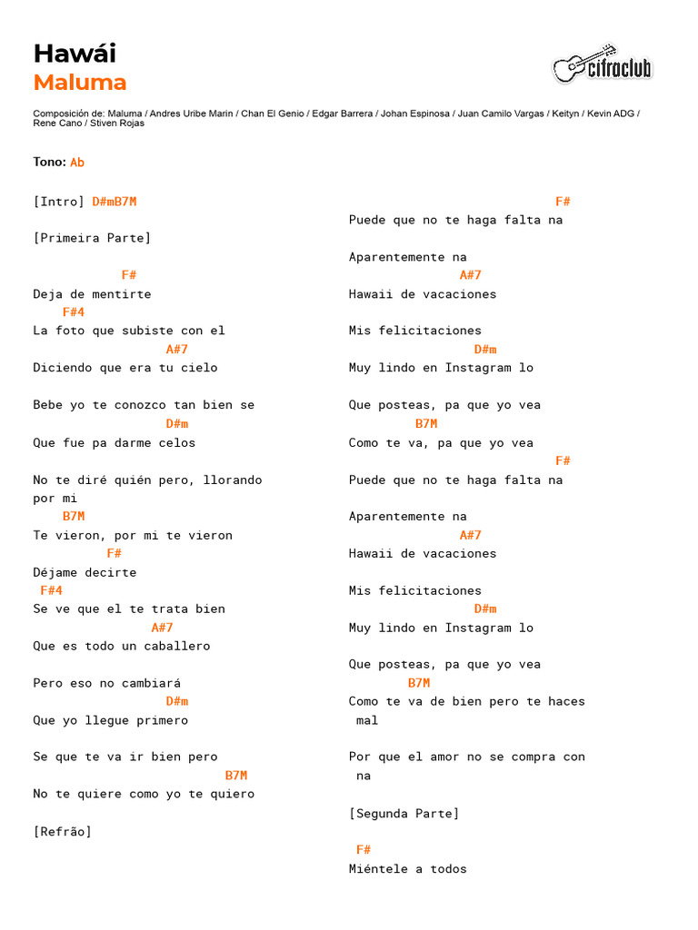 Maluma - Hawái | PDF