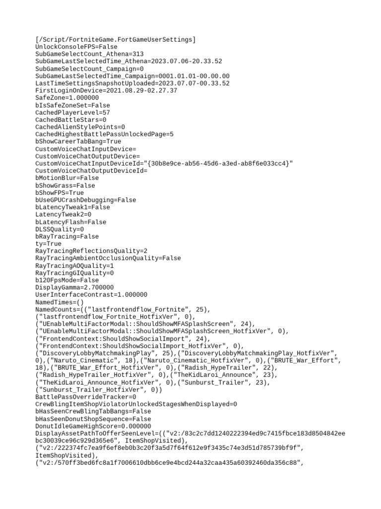 GameUserSettings Ini | PDF
