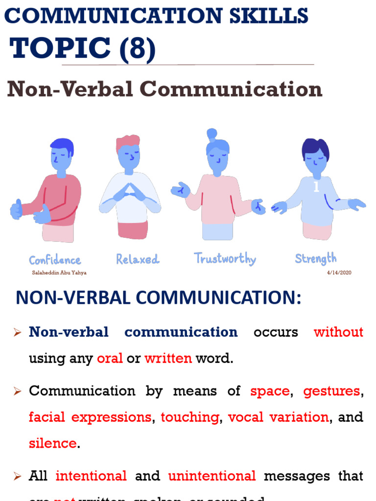 Topic 8 Nonverbal Communication | PDF