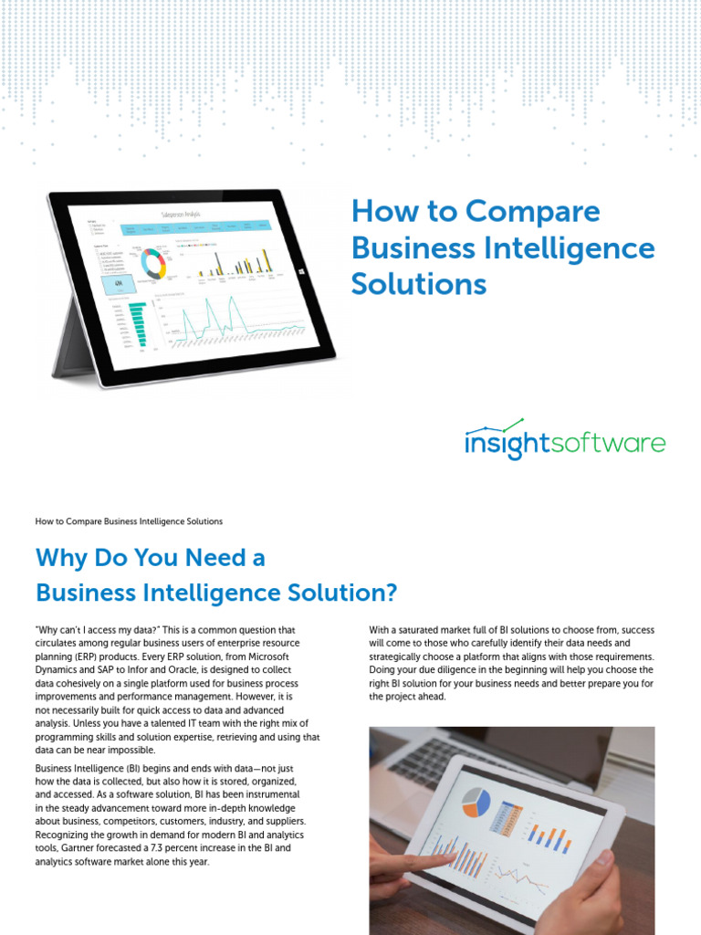 Comparing Business Intelligence Solutions | PDF