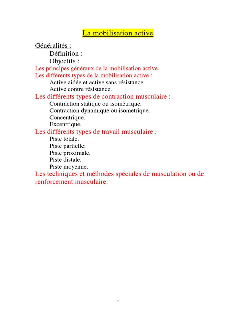 Mobilisation Active | PDF