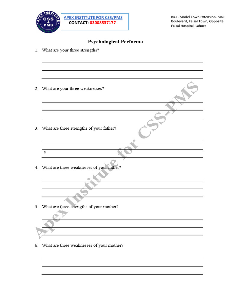 Psychological Performa | PDF