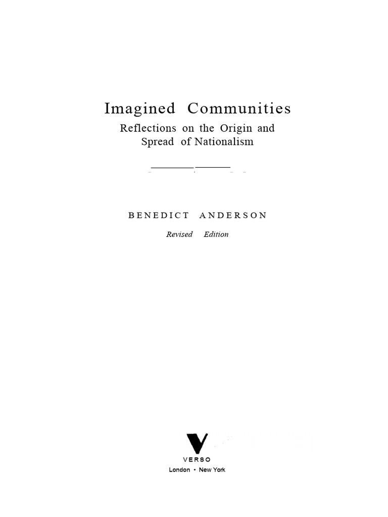 Introduction to Imagined Communities. Anderson | PDF