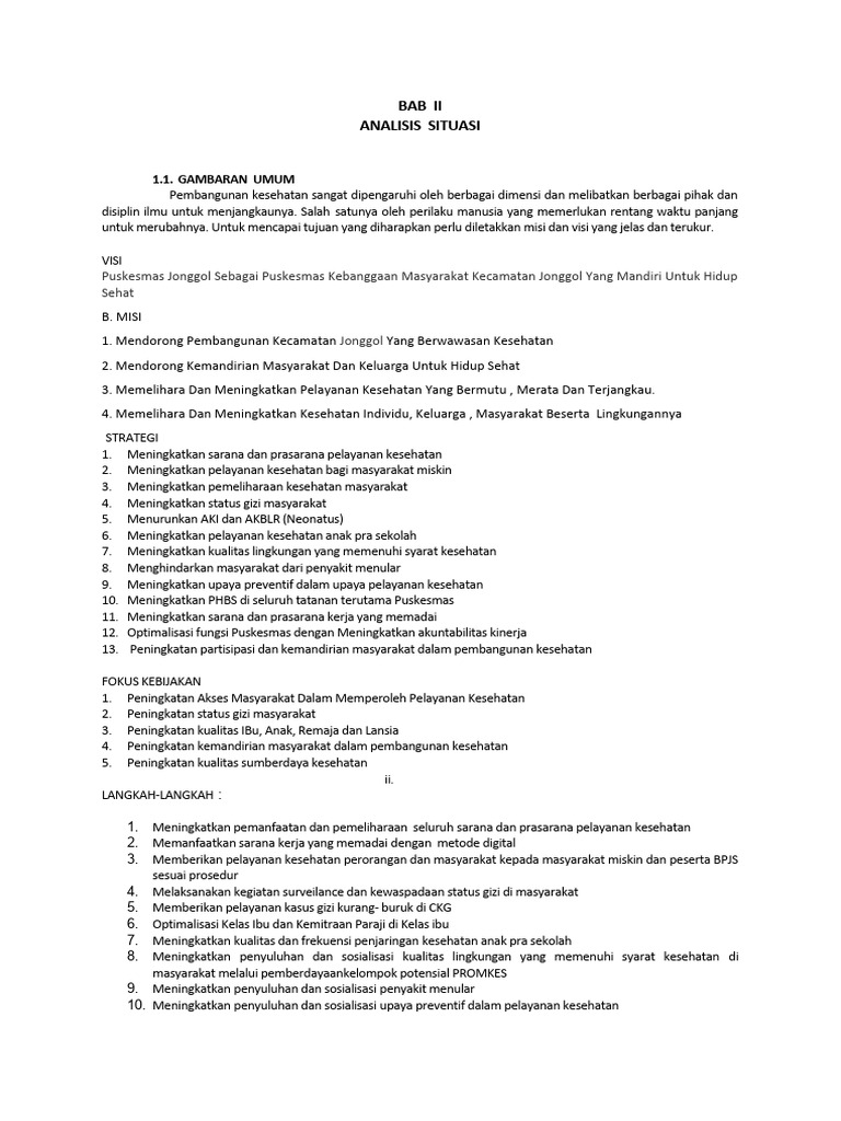 Bab Ii Analisis Situasi | PDF