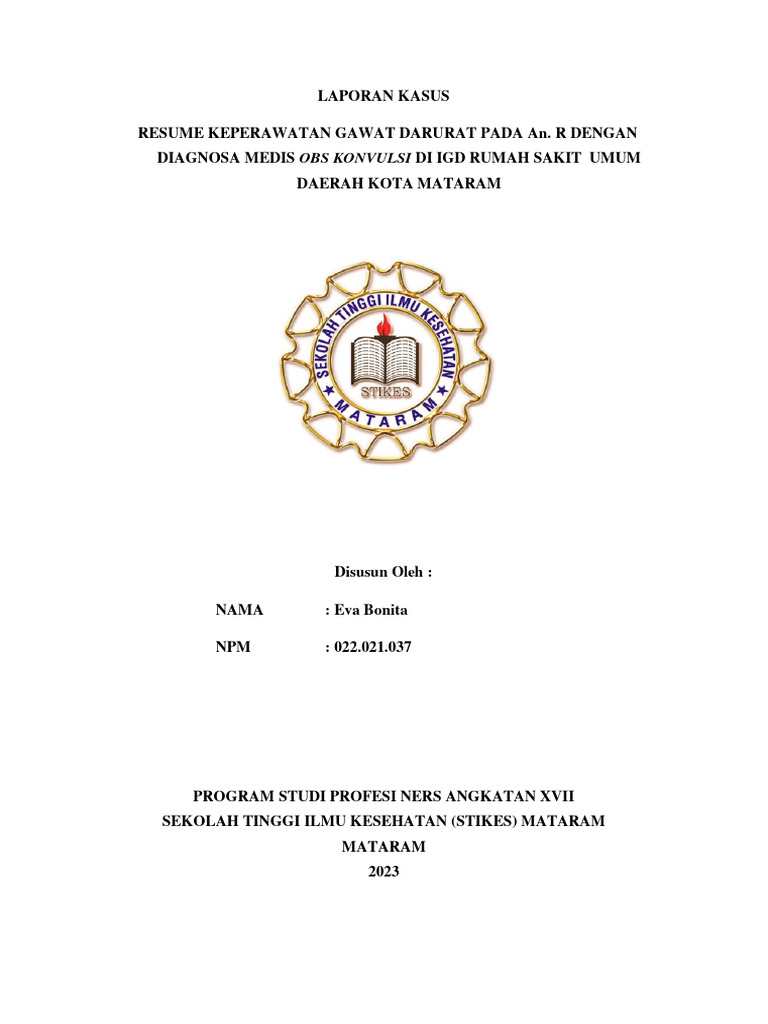 LK Obs Konvulsi Igd Eva Bonita | PDF