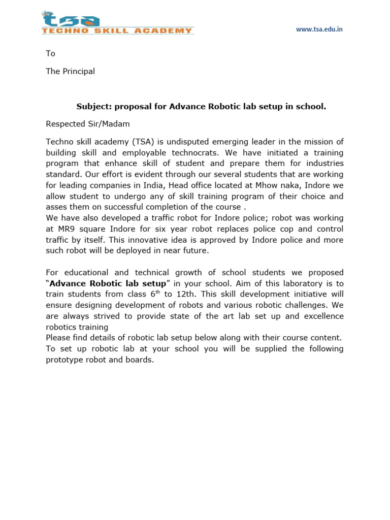 Proposal - Lab Setup - School | PDF