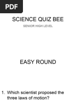 Science Quiz Bee Questions and Answer: Easy Round | PDF | Chemical ...