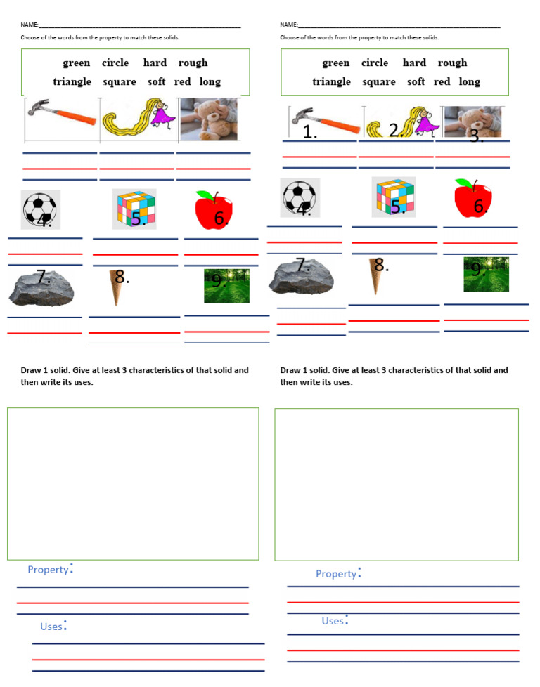 Properties of Solid Worksheet | PDF