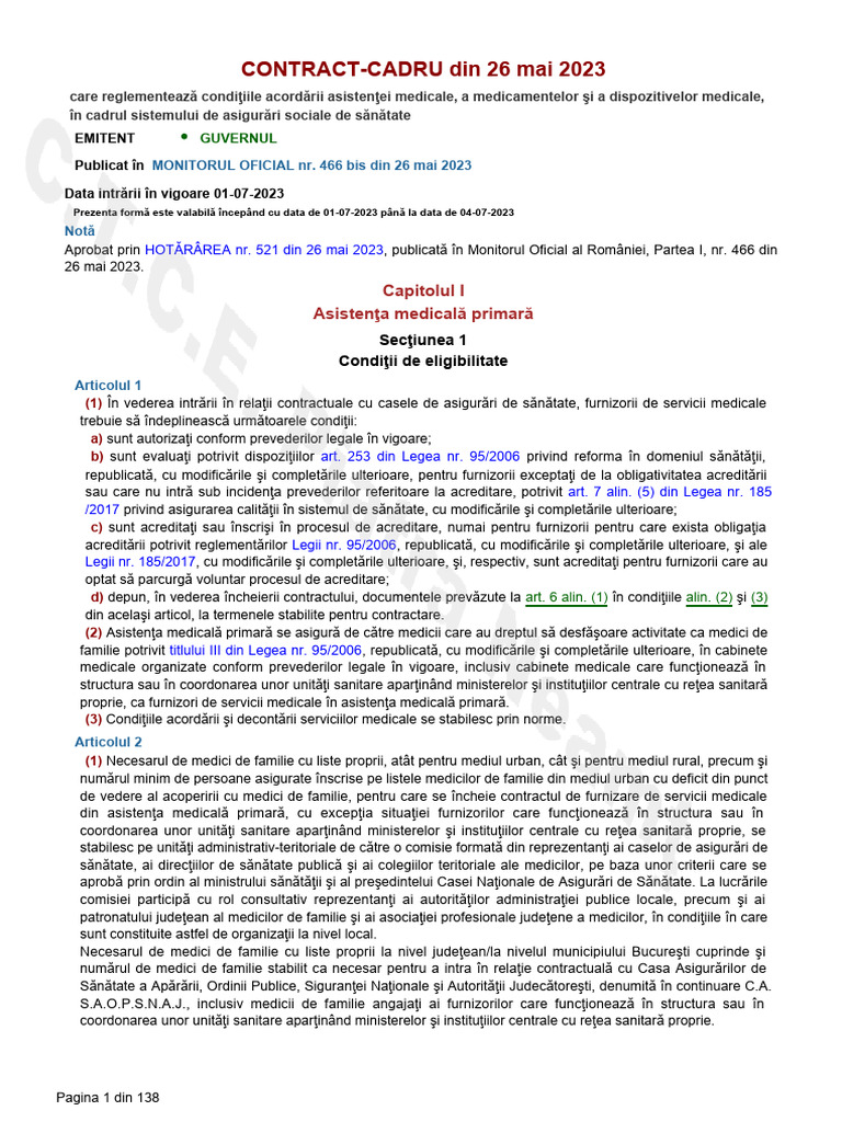 CONTRACT-CADRU Din 26 Mai 2023 | PDF
