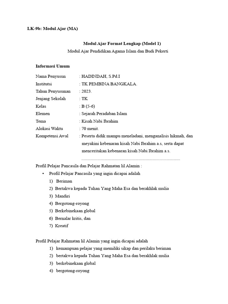 Modul Ajar SPI IBRAHIM1 | PDF