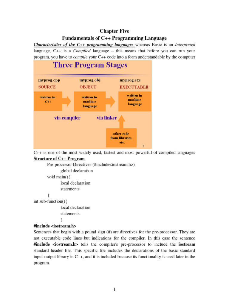 Chapter One (Fundamentals of C++ Programming Language) | PDF | Data Type | Programming