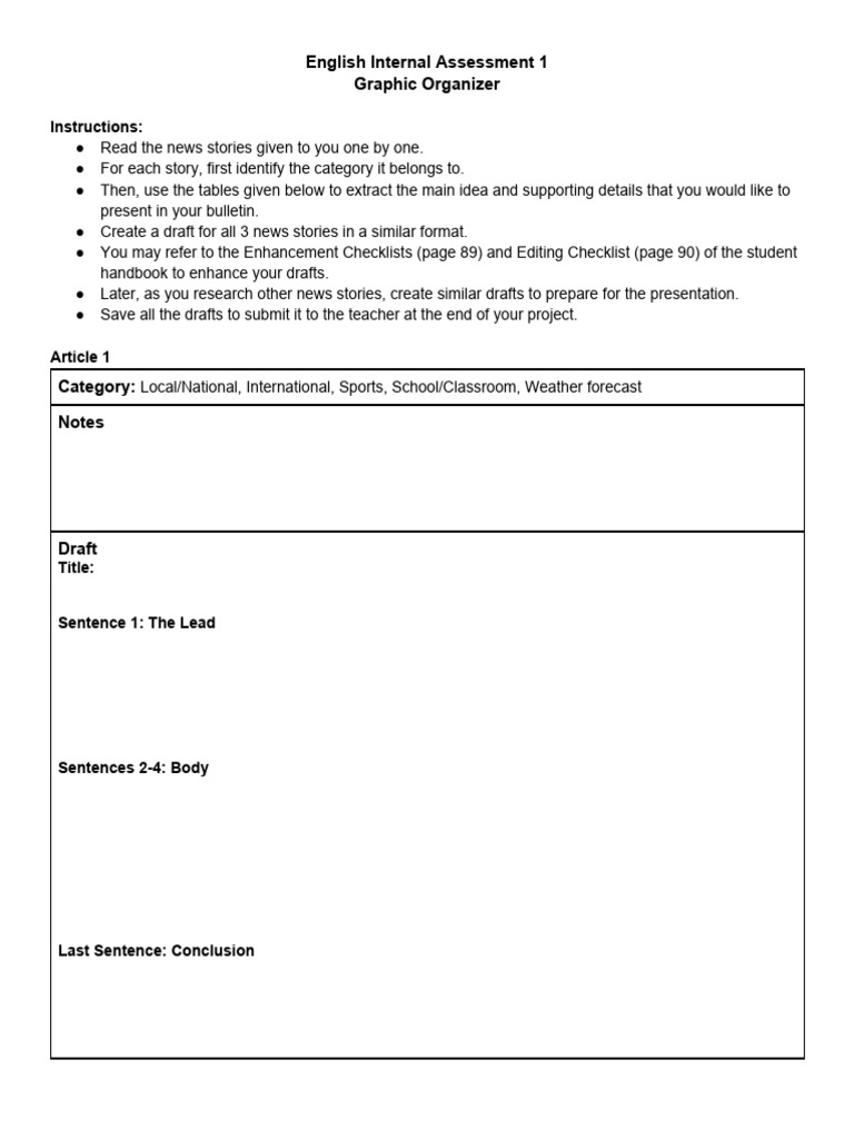 English G11_IA1_Graphic Organiser_for students (Ashoka) | PDF