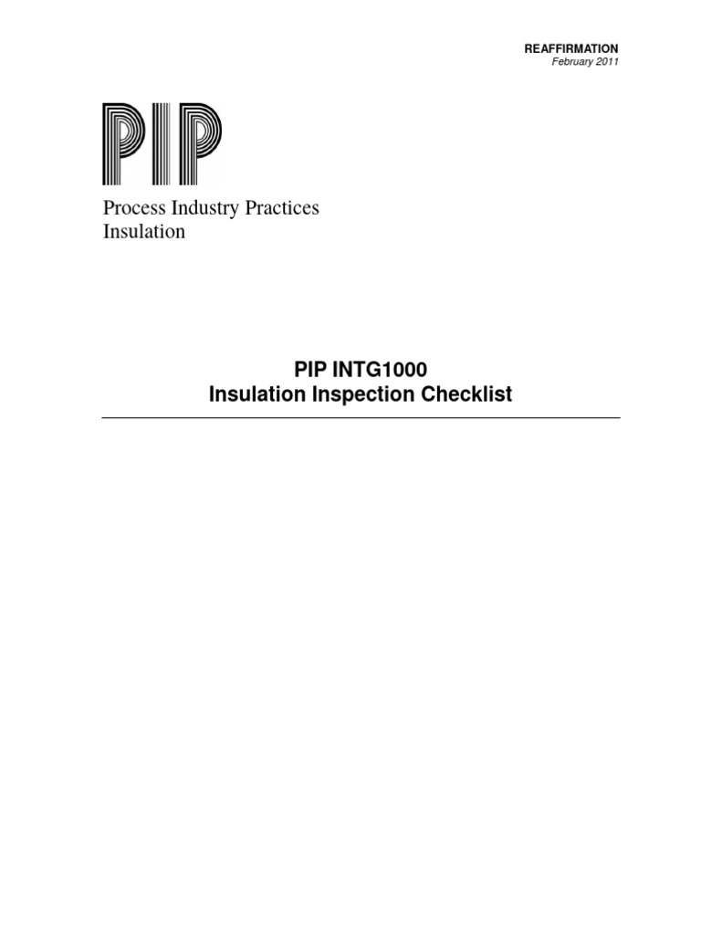 PIP Insulation Checklist | PDF