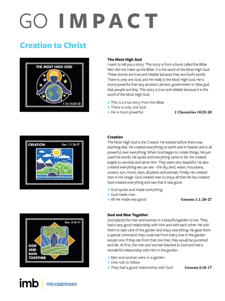 Go Impact Creation To Christ | PDF