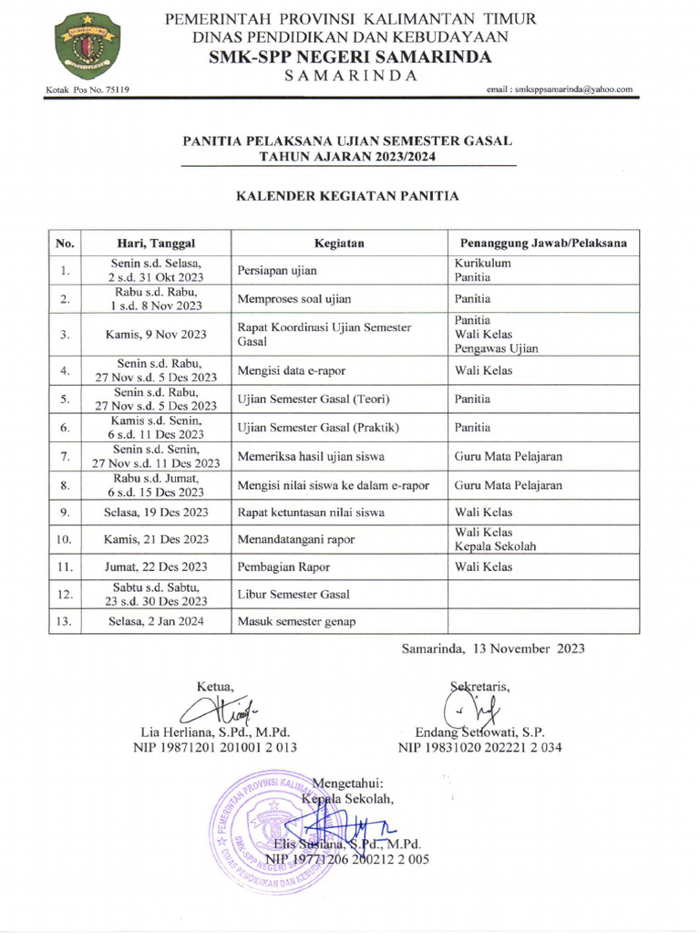 Kalender Kegiatan | PDF