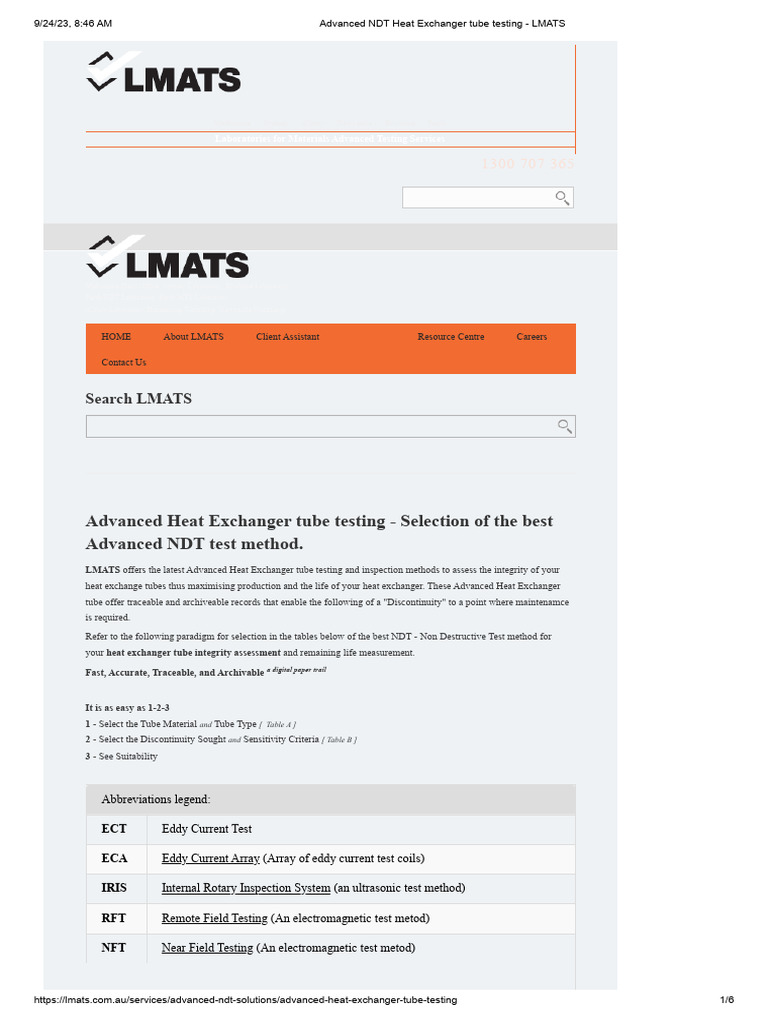 Advanced NDT Heat Exchanger Tube Testing | PDF