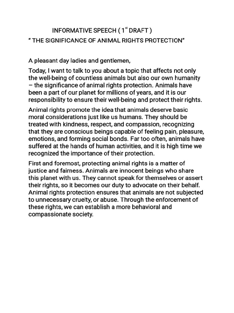 Informative Speech 1ST Draft | PDF