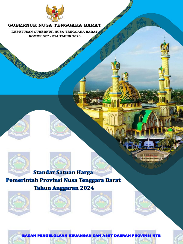 SK Gubernur NTB No. 027 - 374 Tahun 2023 Tentang Standar Satuan Harga ...