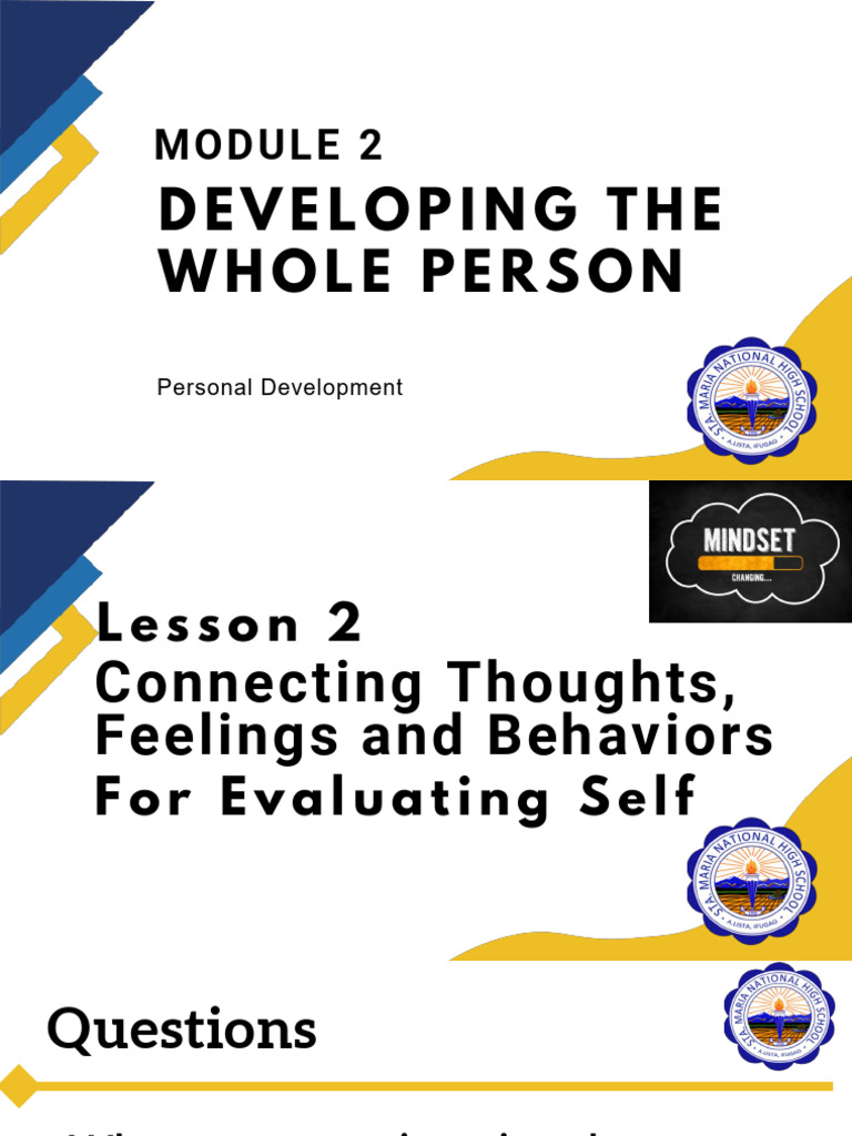 Connecting Thoughts, Feelings, Behaviors | PDF | Thought | Emotions