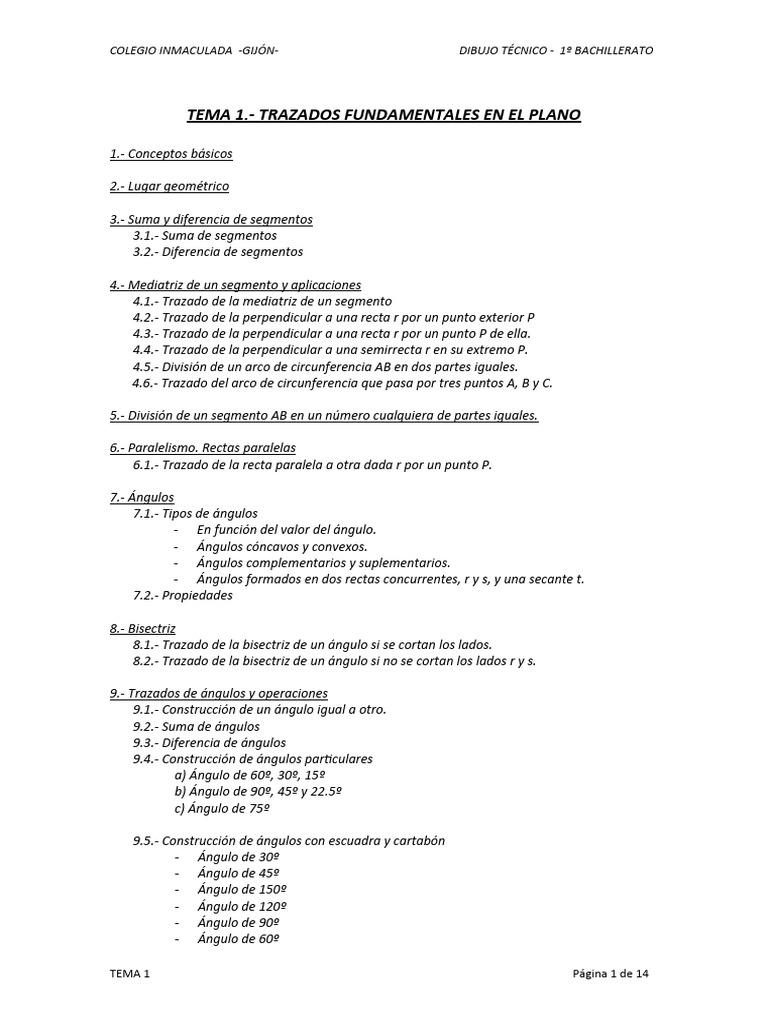 TEMA 1 - Trazados Fundamentales en El Plano - Alumnos | PDF