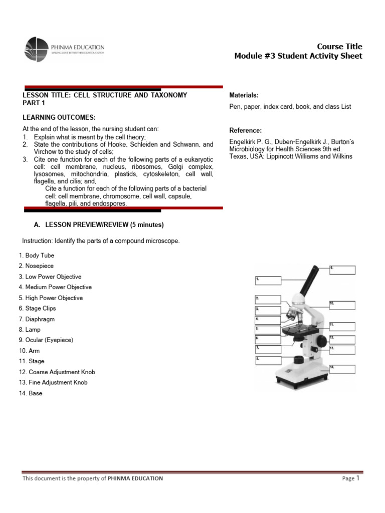 Cell Structure & Taxonomy Module | PDF | Foreign Language Studies ...