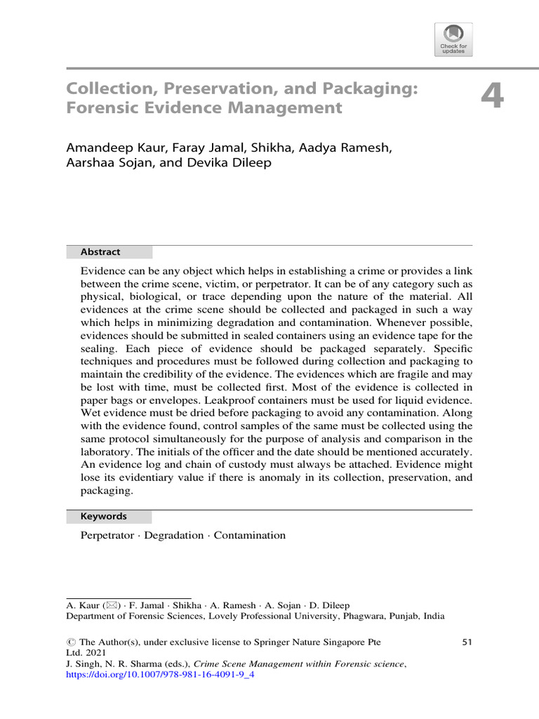 Forensic Evidence Collection Guide | PDF