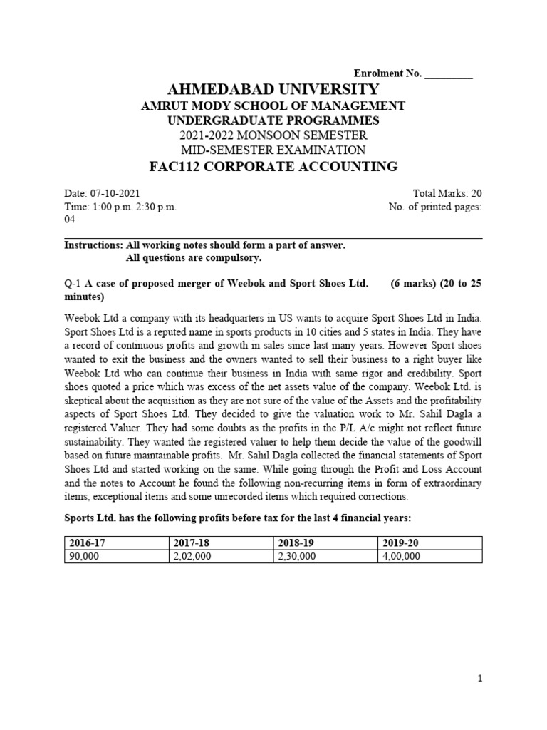 Fac112 Corporate Accounting | PDF
