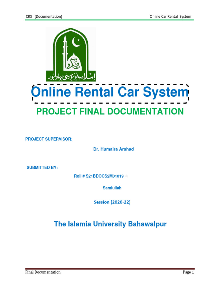 Car Rental System Final Documentation | PDF