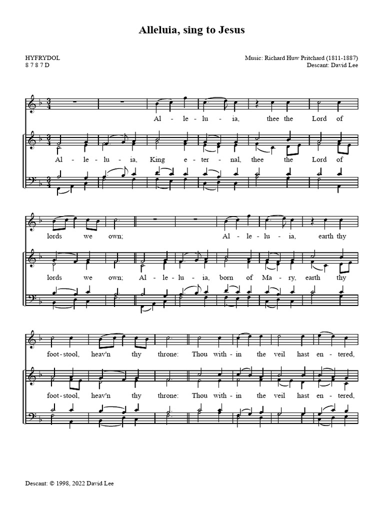 Alleluia Sing To Jesus | PDF
