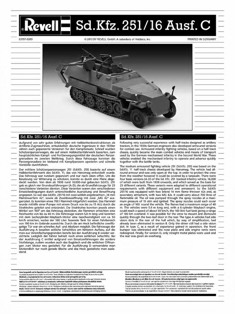 R03197 #Bau SD KFZ 251 16 Ausf Cweb | PDF