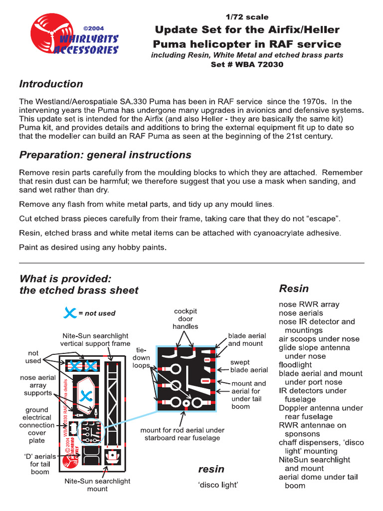WBA72030 Puma RAF Update Set | PDF