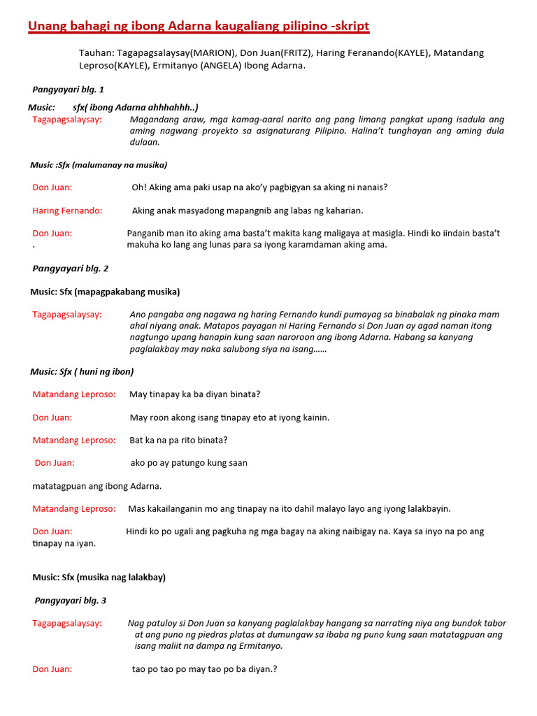 Skript. Filipino | PDF