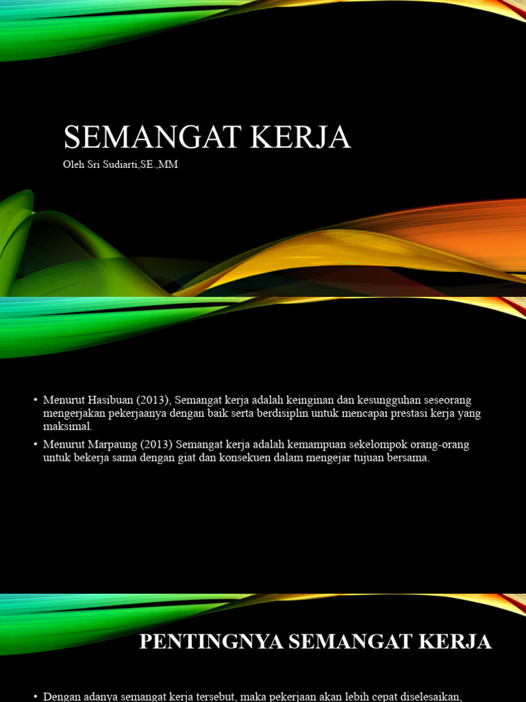 Sesi 12 Semangat Kerja | PDF