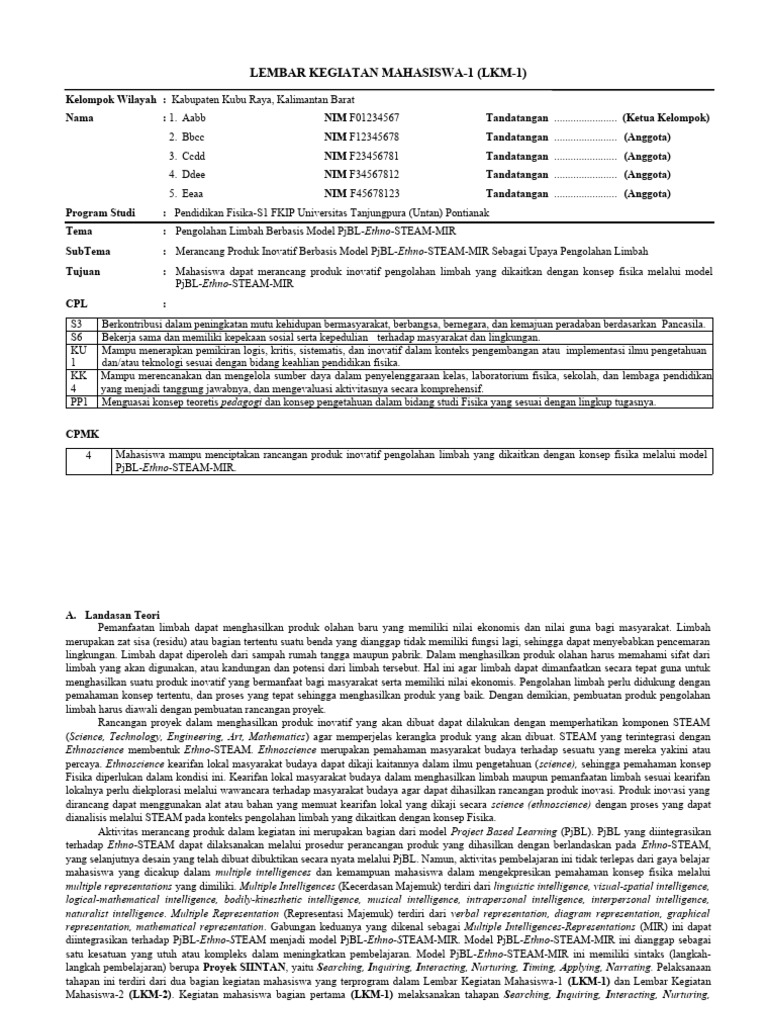 Contoh Jawaban LKM-1 & LKM-2 Pengelolaan Limbah | PDF